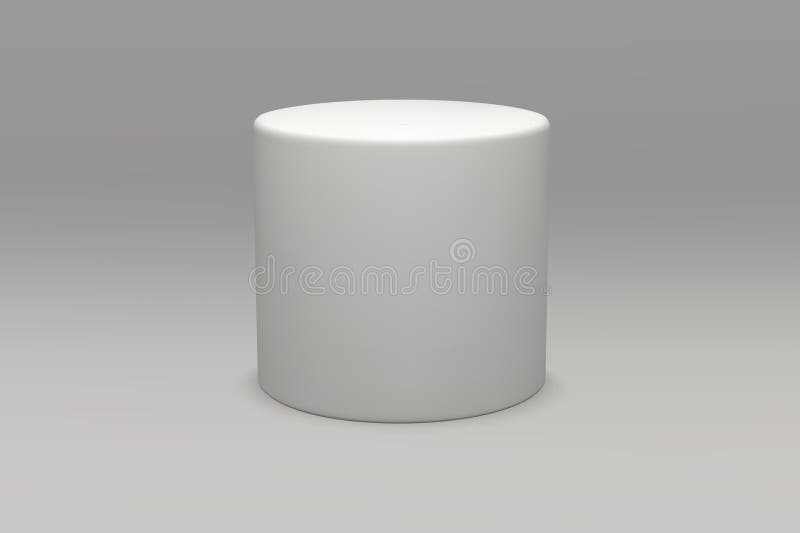 White Cylinder on a Gray Gradient Background, Casting a Soft Shadow ...