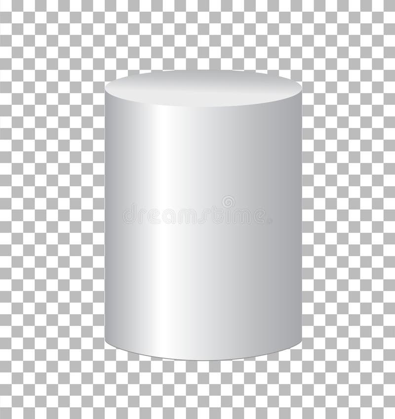 White Cylinder Isolated on Transparent Background. Cylinder Sign Stock ...