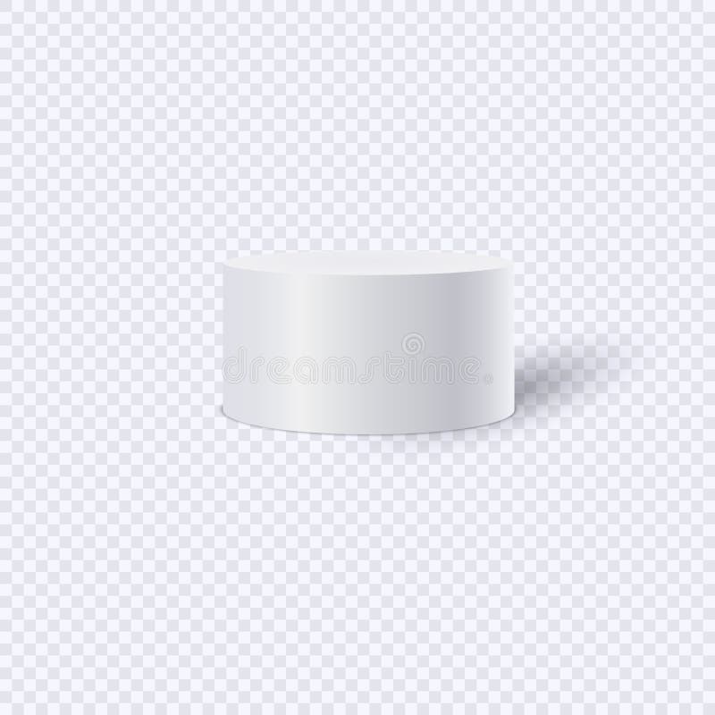 White Cylinder Isolated on Transparent Background. Vector Illustration ...