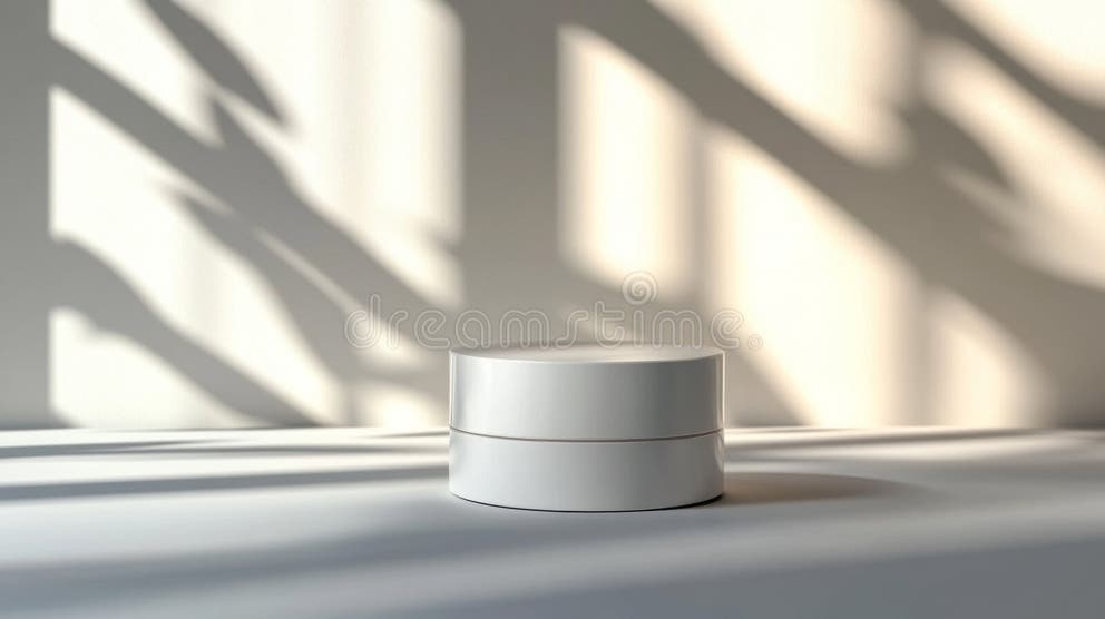White Cylinder Product Display Under Sunlight Stock Illustration ...
