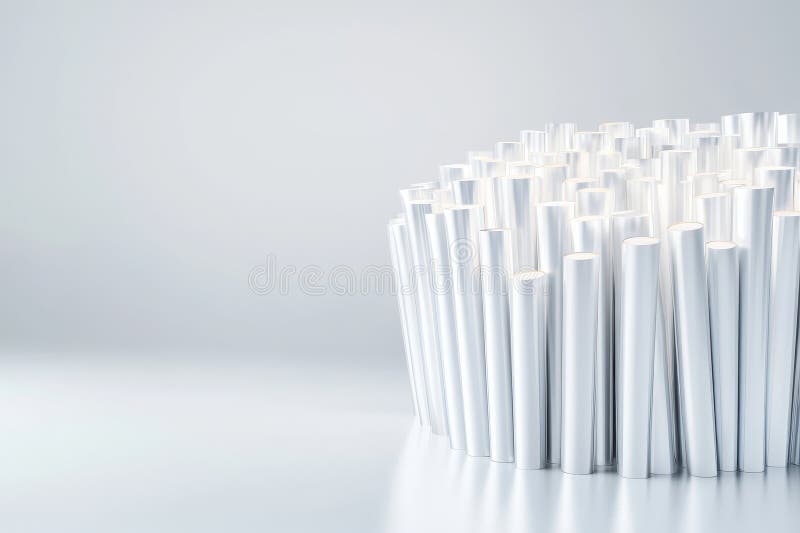 White Cylinders Abstract Design Modern Minimalist Clean Geometric ...