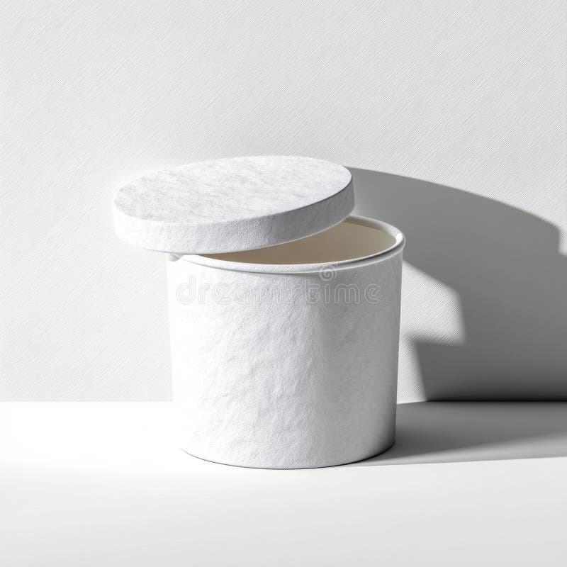 White Cylindrical Box Mockup Stock Illustration - Illustration of ...