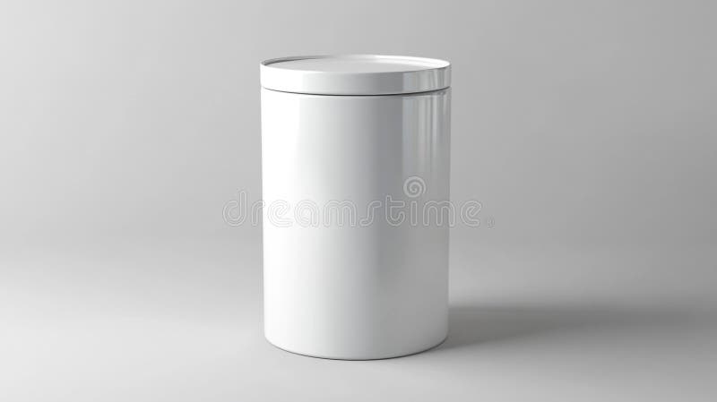 White Cylindrical Container Mockup Blank Label Product Packaging Design ...
