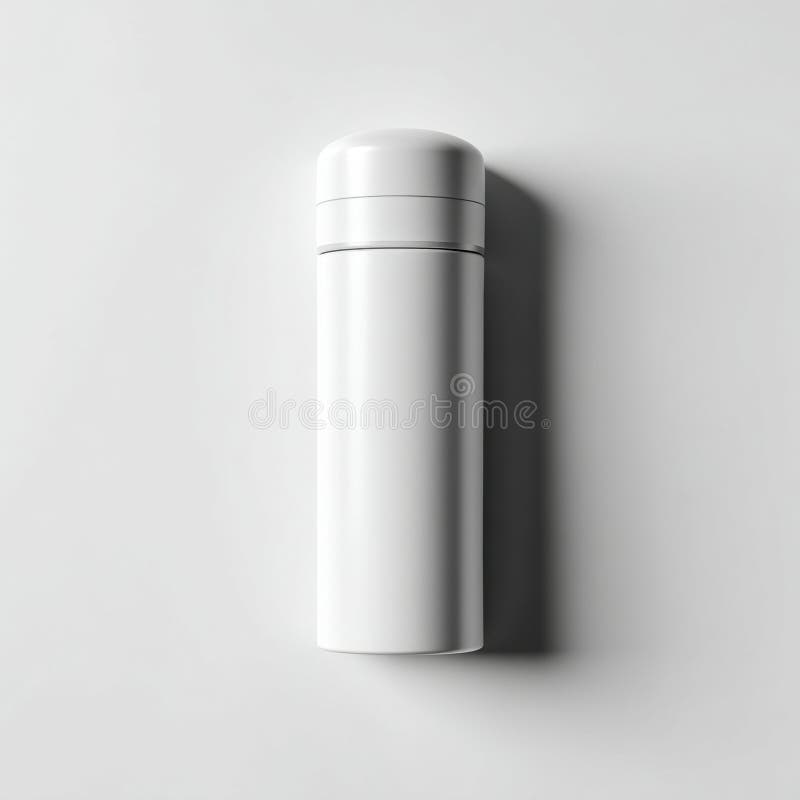 White Cylindrical Container Mockup Stock Illustration - Illustration of ...