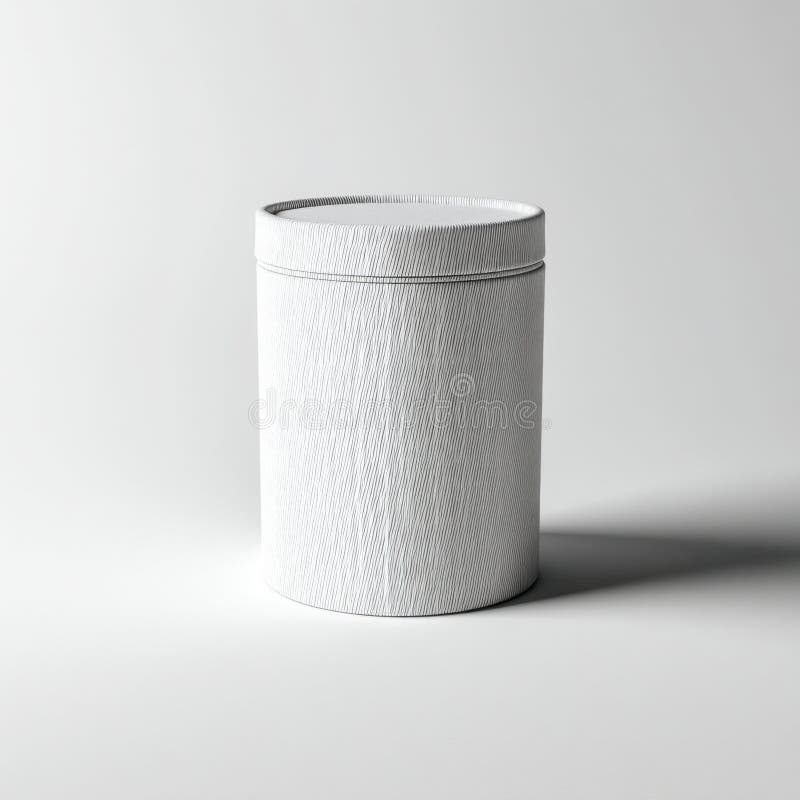 White Cylindrical Container Mockup Stock Illustration - Illustration of ...