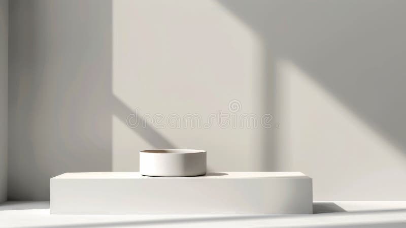 A White Cylindrical Object Rests on a Smooth, Flat Surface, Casting ...