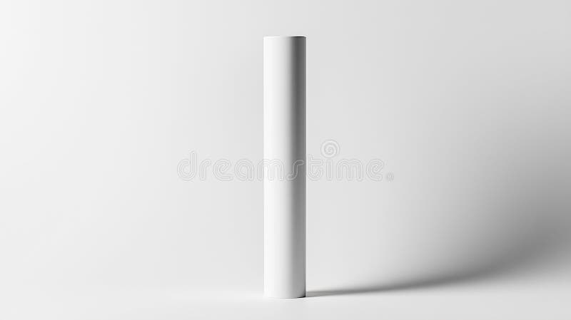 Simple and Elegant White Cylindrical Object Placed Vertically on a ...