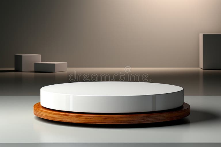 White Cylindrical Platform for Displaying Cosmetics in a Minimalistic ...