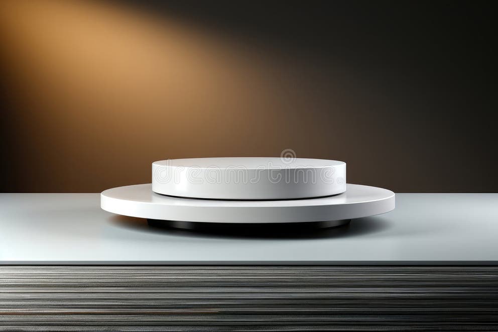 White Cylindrical Platform for Displaying Cosmetics in a Minimalistic ...