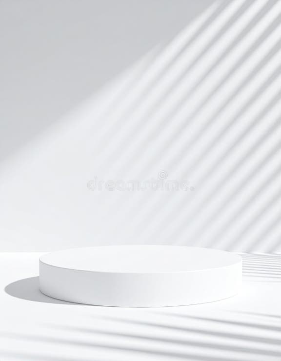 White Cylindrical Platform with Subtle Shadows Stock Illustration ...