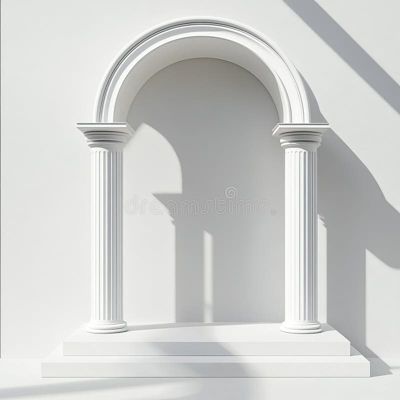 White 3D Arch with Shadow on the Wall. Vector Illustration Stock ...