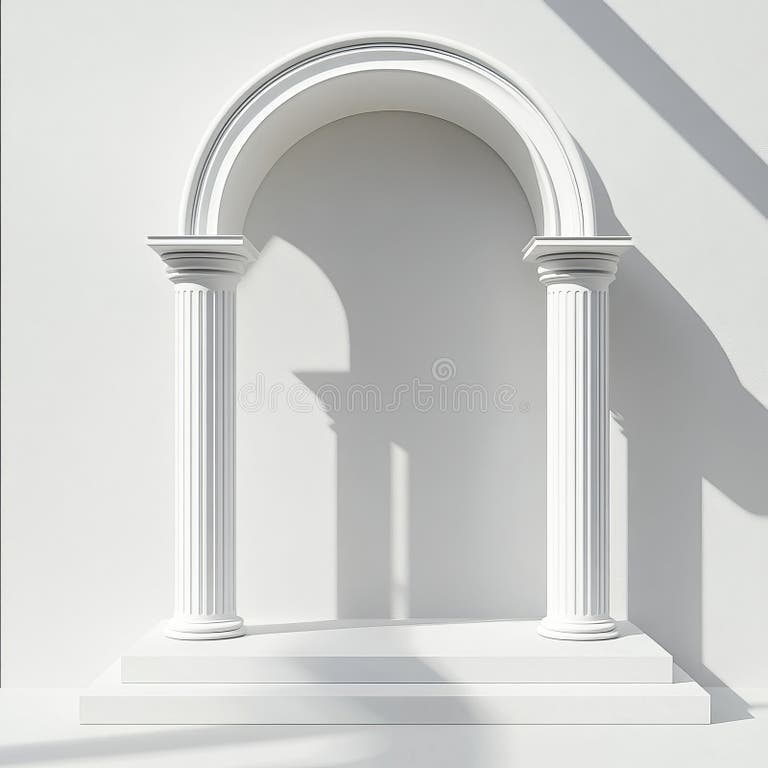White 3D Arch with Shadow on the Wall. Vector Illustration Stock ...