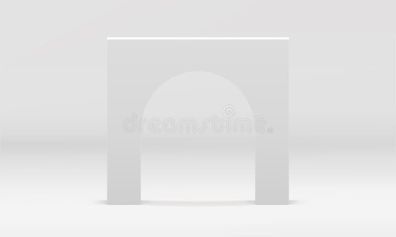 White 3d Archway Premium Gate Exit Entrance Decor Element Front View ...