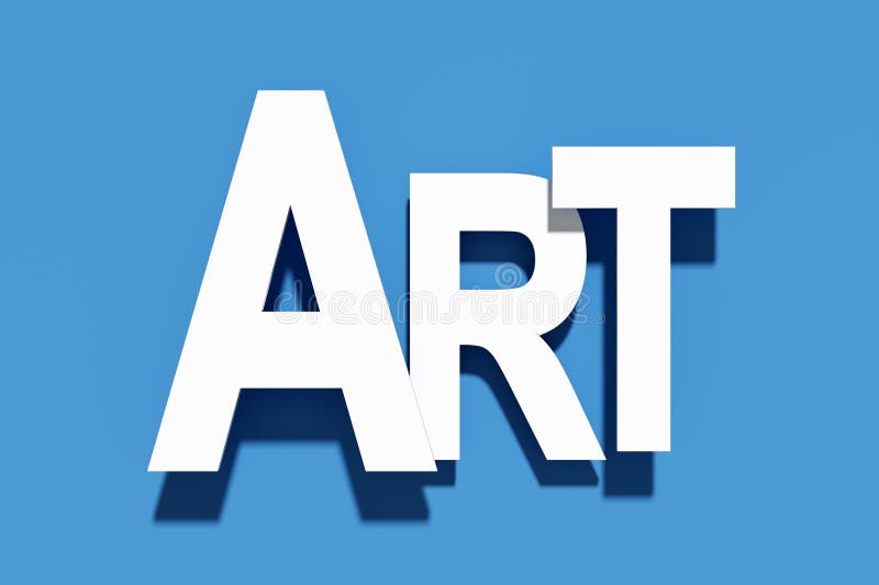 White 3d Art Word on Blue Background Stock Illustration - Illustration ...