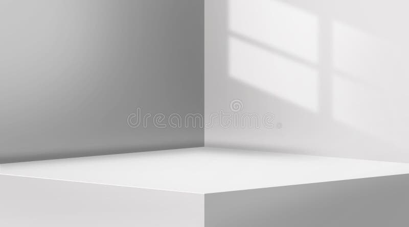 The White 3d Background with Abstract Window Lighting and a Stage Scene ...
