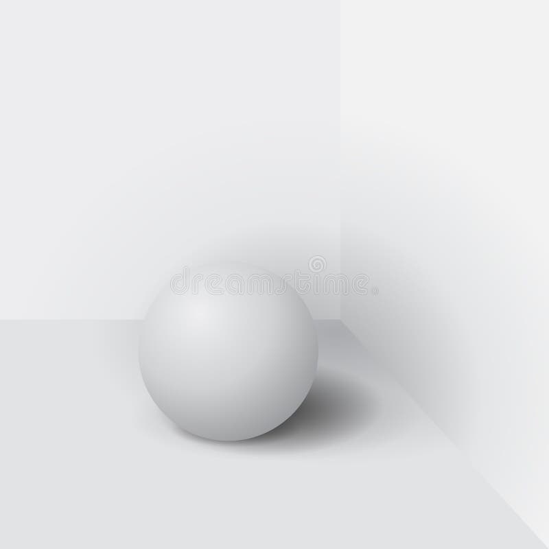 White 3d Ball in White Corner. Sphere Mock Up Stock Vector ...