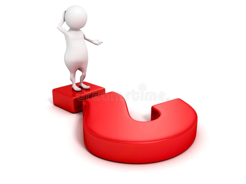 3d White People Lying on a Question Mark Stock Illustration ...