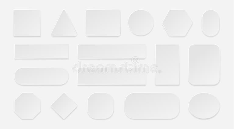Rectangular White Sticker Mockup Stock Illustrations – 688 Rectangular ...