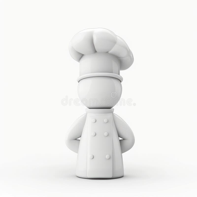 White 3D Chef Icon: Culinary Art, Restaurant Symbol Stock Illustration ...