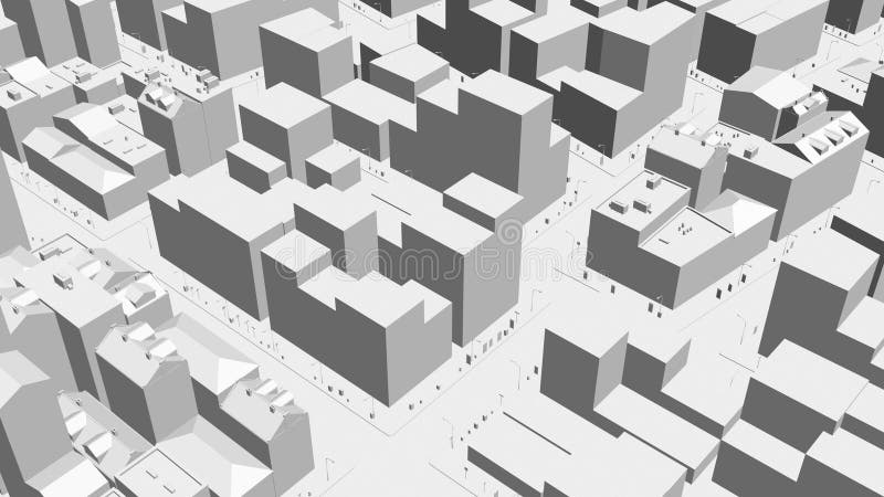 White 3d City Model Town 3d Stock Illustration - Illustration of ...