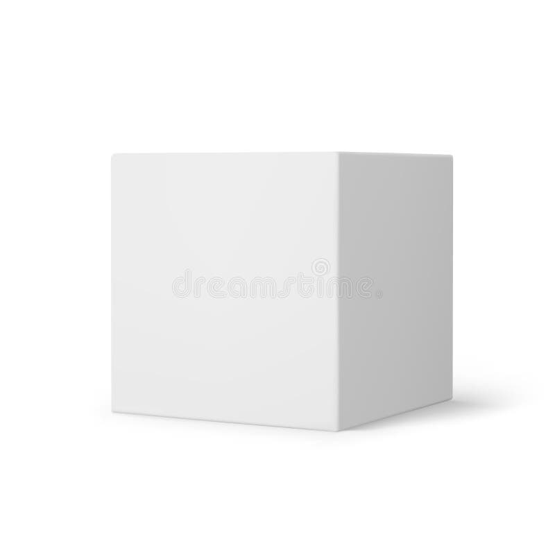 White 3d Cube with Perspective Isolated on White Background. 3d ...