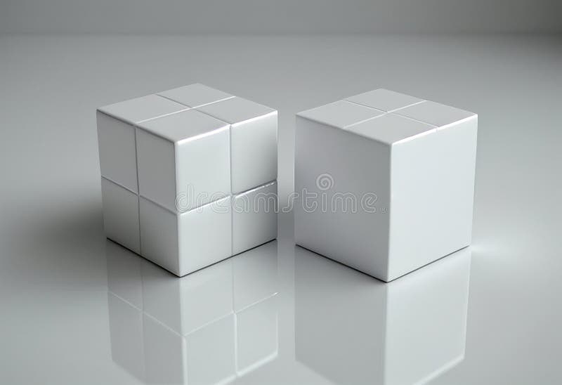 White 3D Cubes Standing on a White Floor. AI Generated Stock Image ...