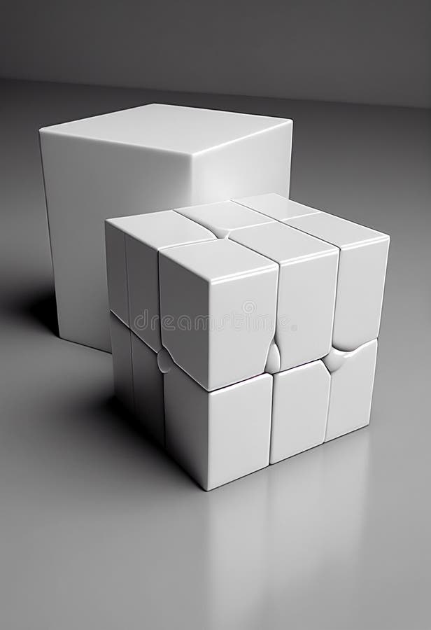 White 3D Cubes Standing on a White Floor. AI Generated Stock Image ...