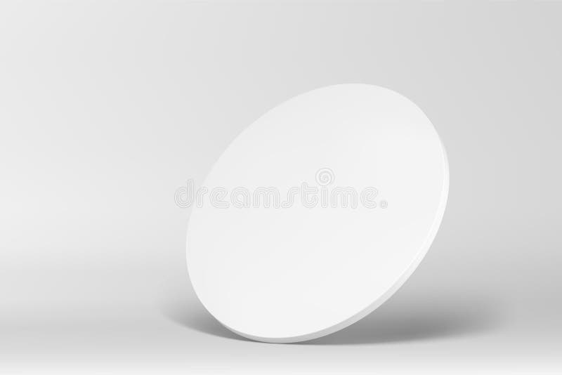 White 3d Cylinder Wall Platform Diagonal Advertising Stand Product ...