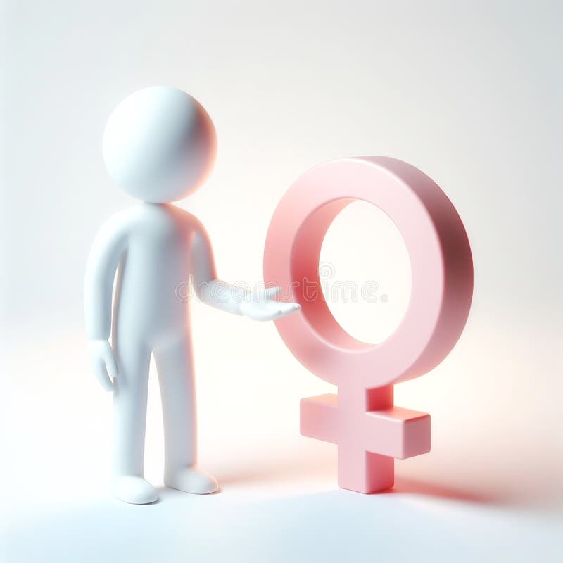 White 3D Figure with Female Gender Symbol. AI Generated Stock ...