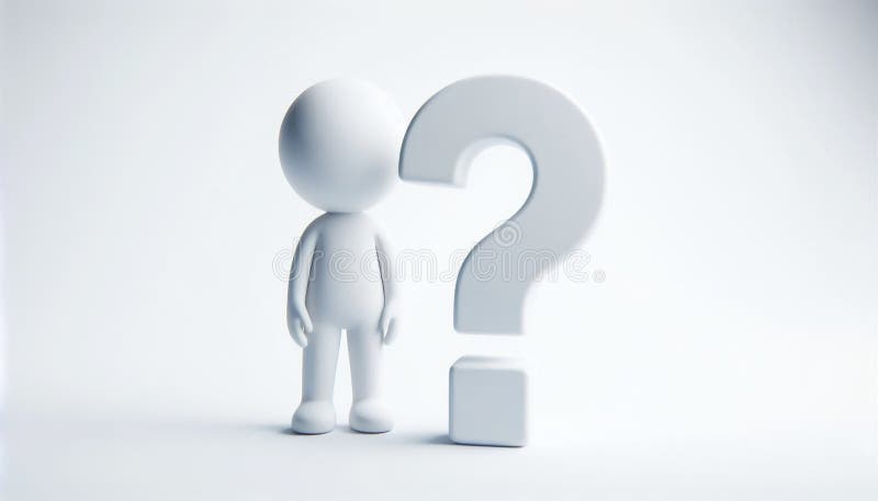 White 3D Figure with Question Mark. Questions and Solutions Stock ...