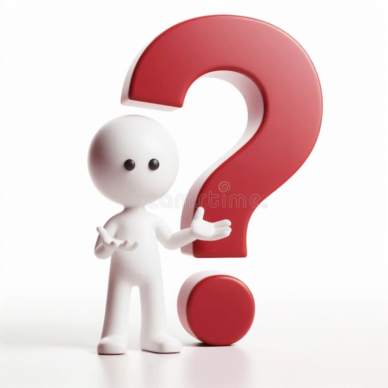 White 3D Figure with Question Mark. Questions and Solutions Stock ...