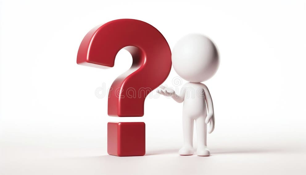 White 3D Figure with Question Mark. Questions and Solutions Stock ...