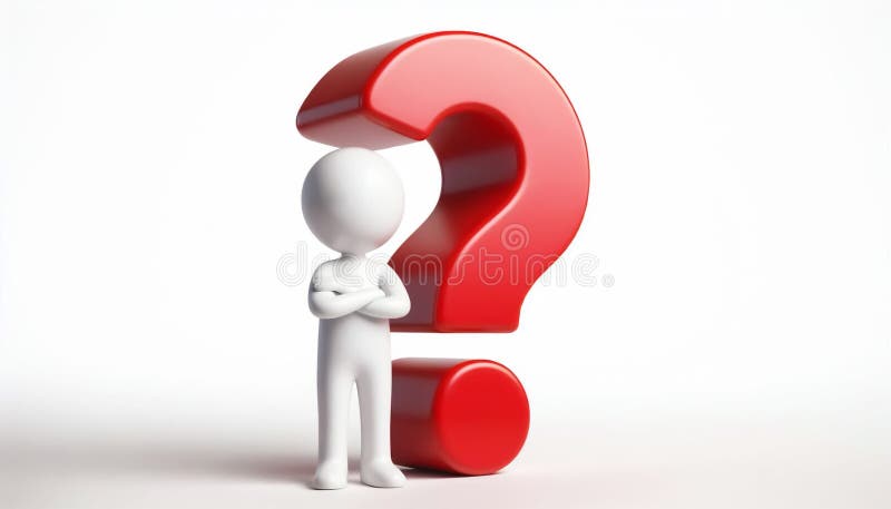 White 3D Figure with Question Mark. Questions and Solutions Stock ...