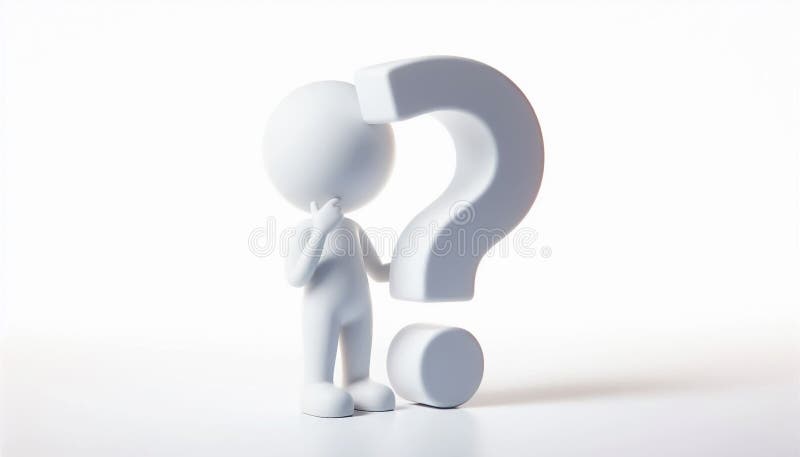 White 3D Figure with Question Mark. Questions and Solutions Stock ...