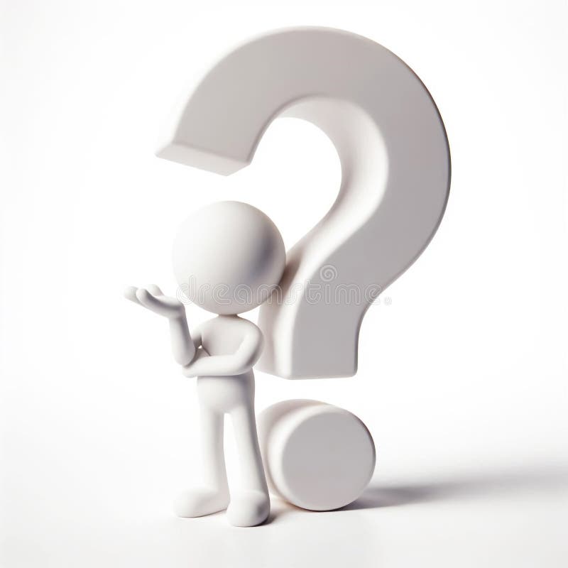 White 3D Figure with Question Mark. Questions and Solutions Stock ...