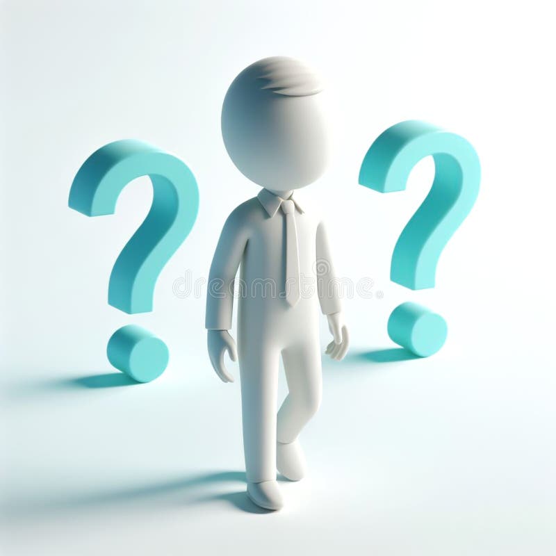 White 3D Figure with Question Mark. Questions and Solutions Stock ...