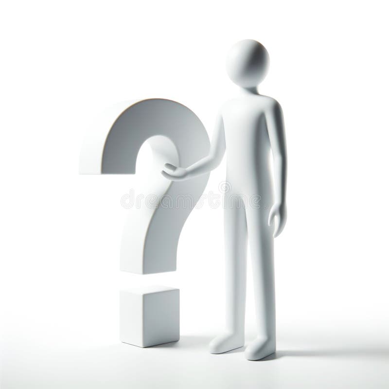 White 3D Figure with Question Mark. Questions and Solutions Stock Photo ...