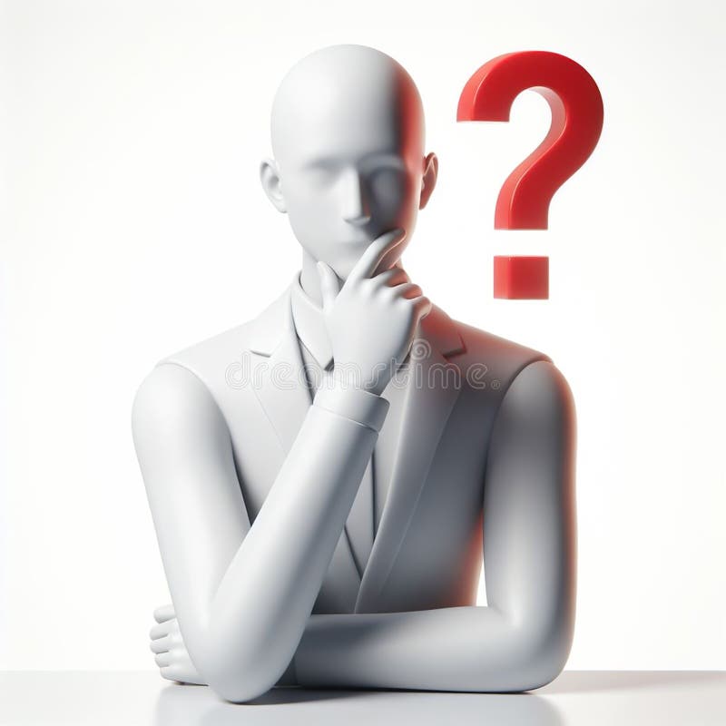 White 3D Figure with Question Mark. Questions and Solutions Stock Image ...