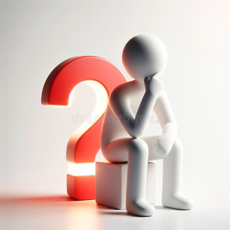 White 3D Figure with Question Mark. Questions and Solutions Stock Image ...