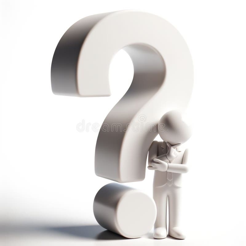 White 3D Figure with Question Mark. Questions and Solutions Stock ...