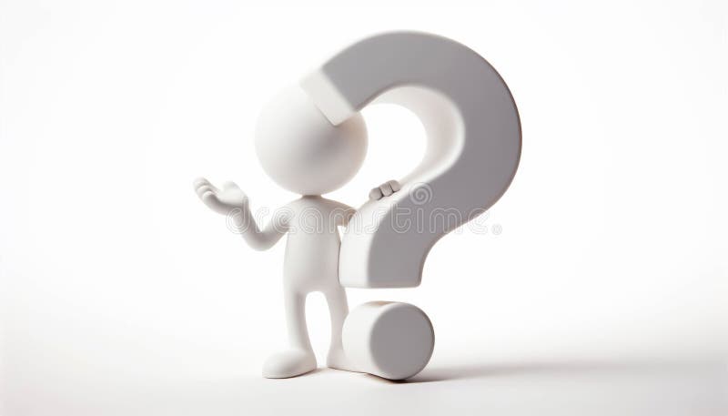 White 3D Figure with Question Mark. Questions and Solutions Stock ...