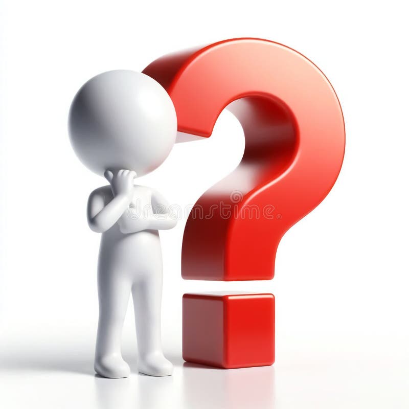 White 3D Figure with Question Mark. Questions and Solutions Stock ...