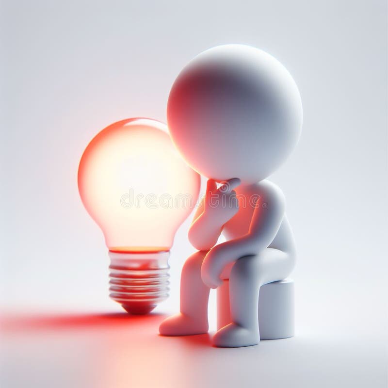 3D figure thinking stock illustration. Illustration of green - 13993357