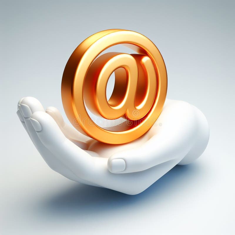 White 3D Hand Holding at Symbol. Communication and Technology Stock ...