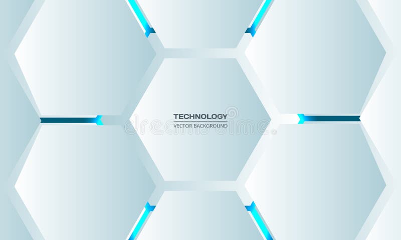 3d Hexagonal Technology Abstract White Background. Stock Vector - Illustration of flash ...