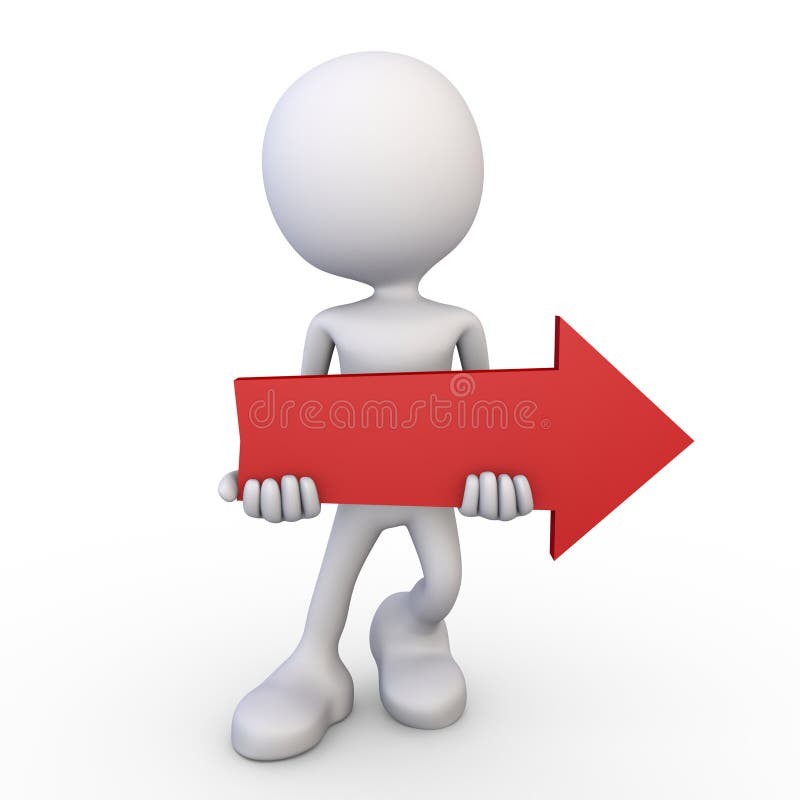 White 3d Man Holding Red Arrow Stock Illustrations – 132 White 3d Man ...
