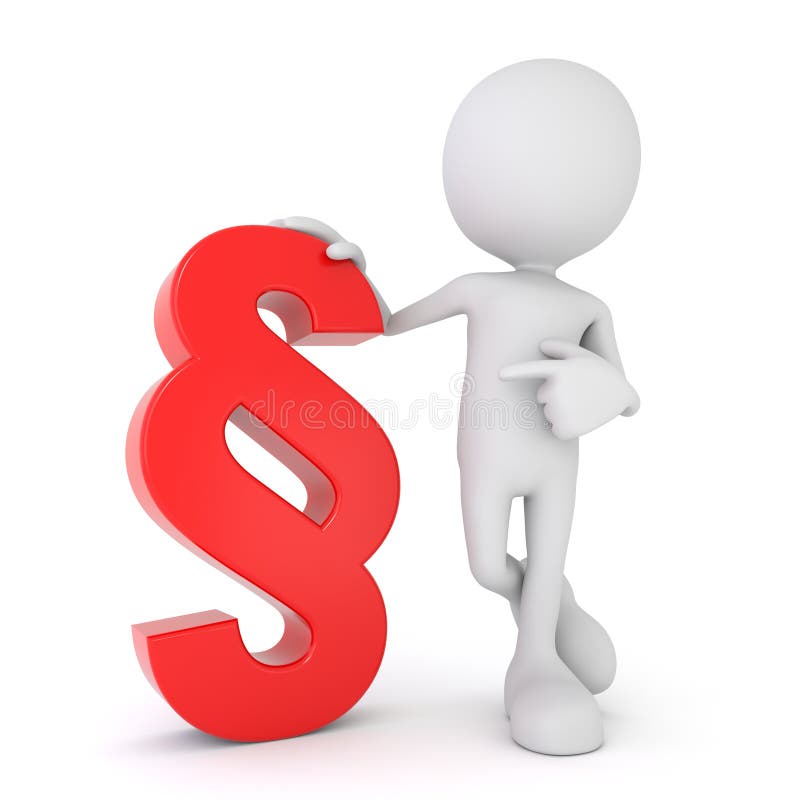 White 3d Human - Red Paragraph Symbol Stock Illustration - Illustration ...