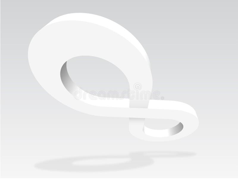 White 3D Infinity Symbol on White Background. Endless Vector Logo ...