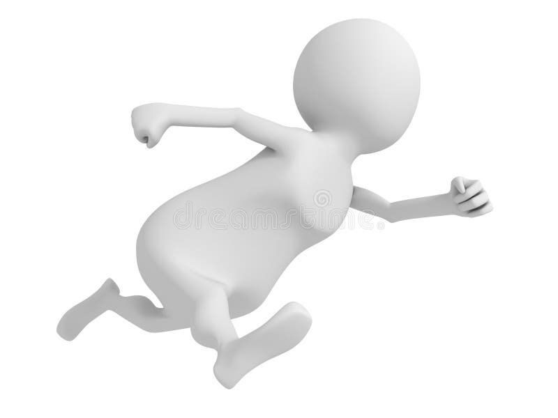 White 3d Man Fast Running Hurry Up Stock Illustrations – 5 White 3d Man ...
