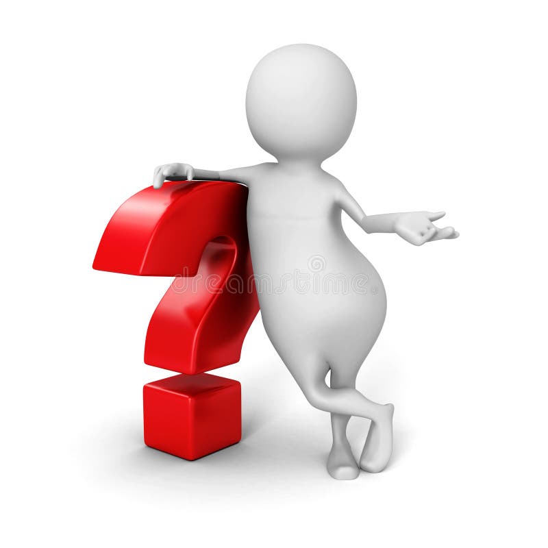 3d Man with Red Question Mark Behind Door Stock Illustration ...